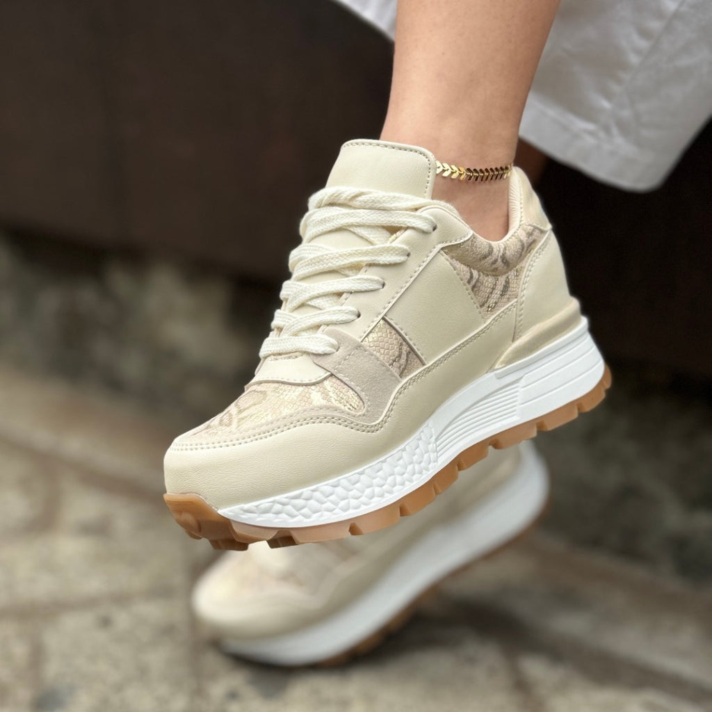 Tenis Animal Print Mujer Beige – FRESHKA CO