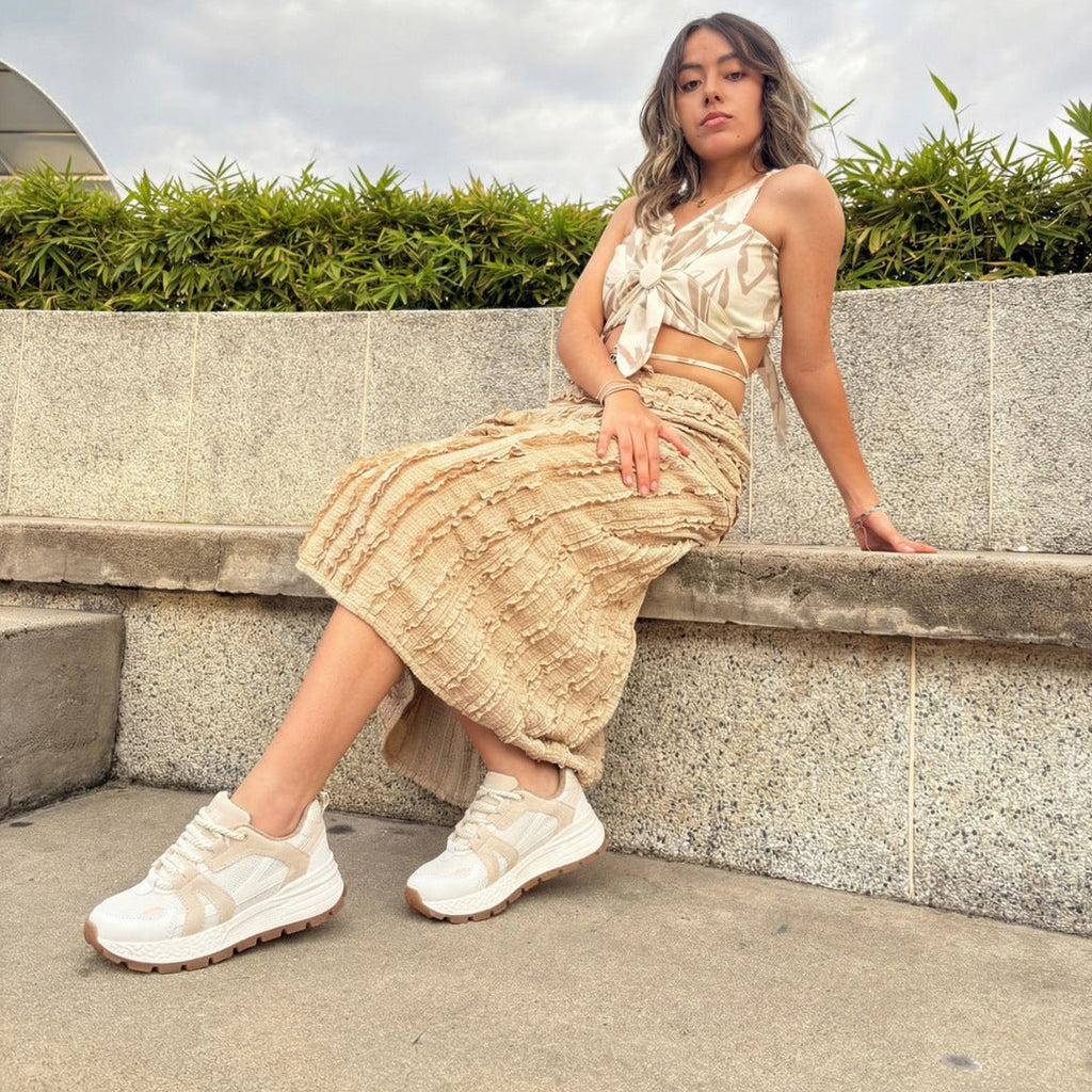Tenis Casuales con Plataforma Mujer - FERRANT BEIGE – FRESHKA CO