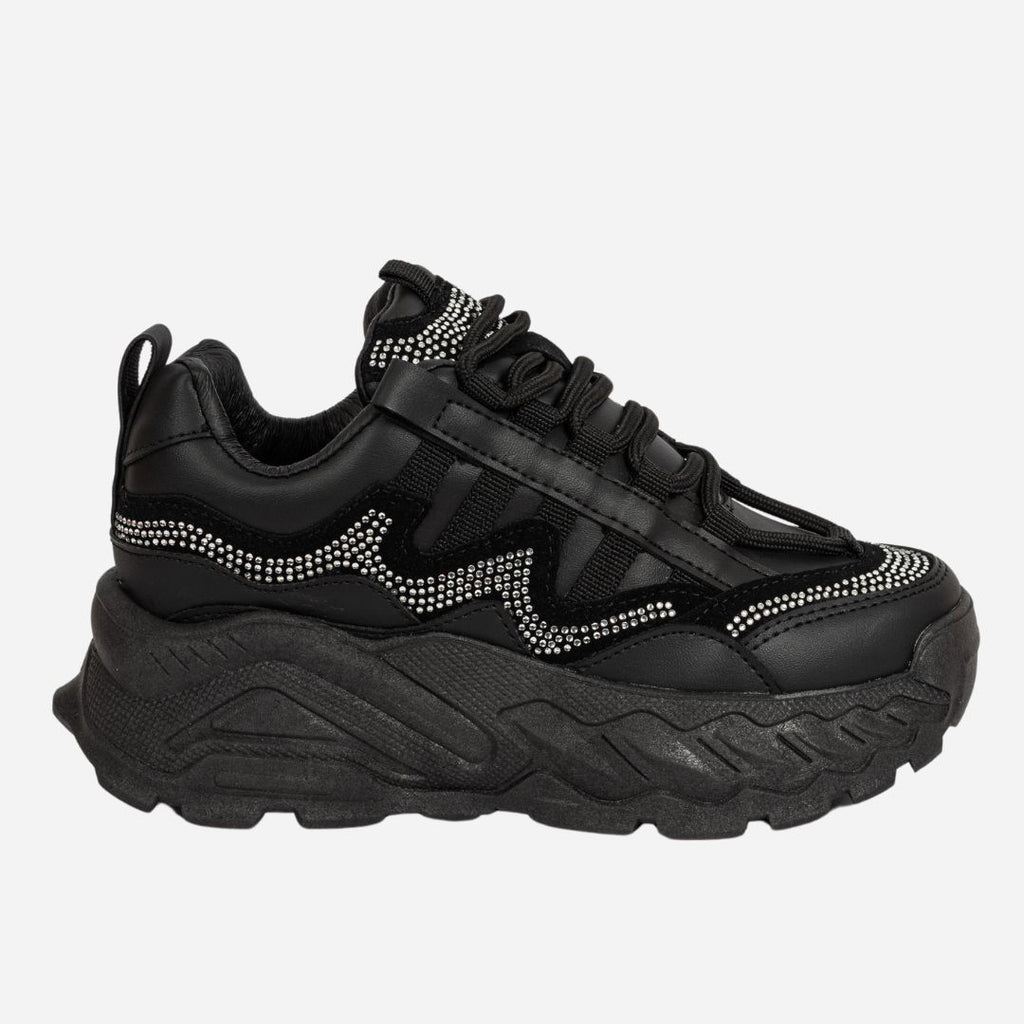 Tenis totalmente Negros Altos - Diamond – FRESHKA CO
